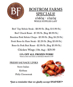 Specials! - Bostrom Farms